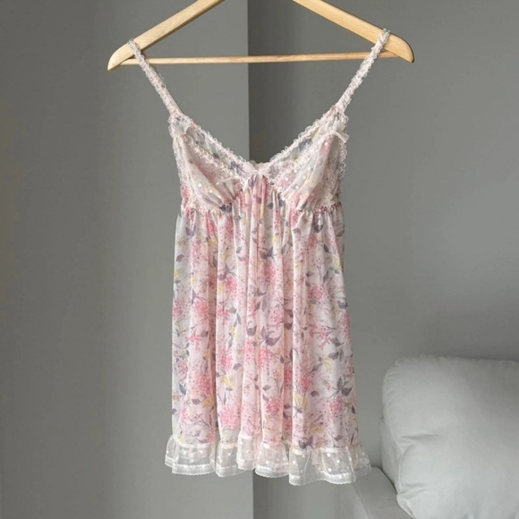 Victoria's Secret | Tops | Floral Lace Trim Camisole | Poshmark